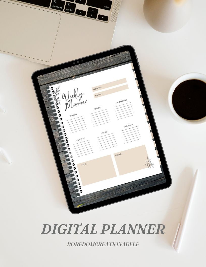 2023 Digital Planner Brown Aesthetic Undated, Goodnotes, - Etsy