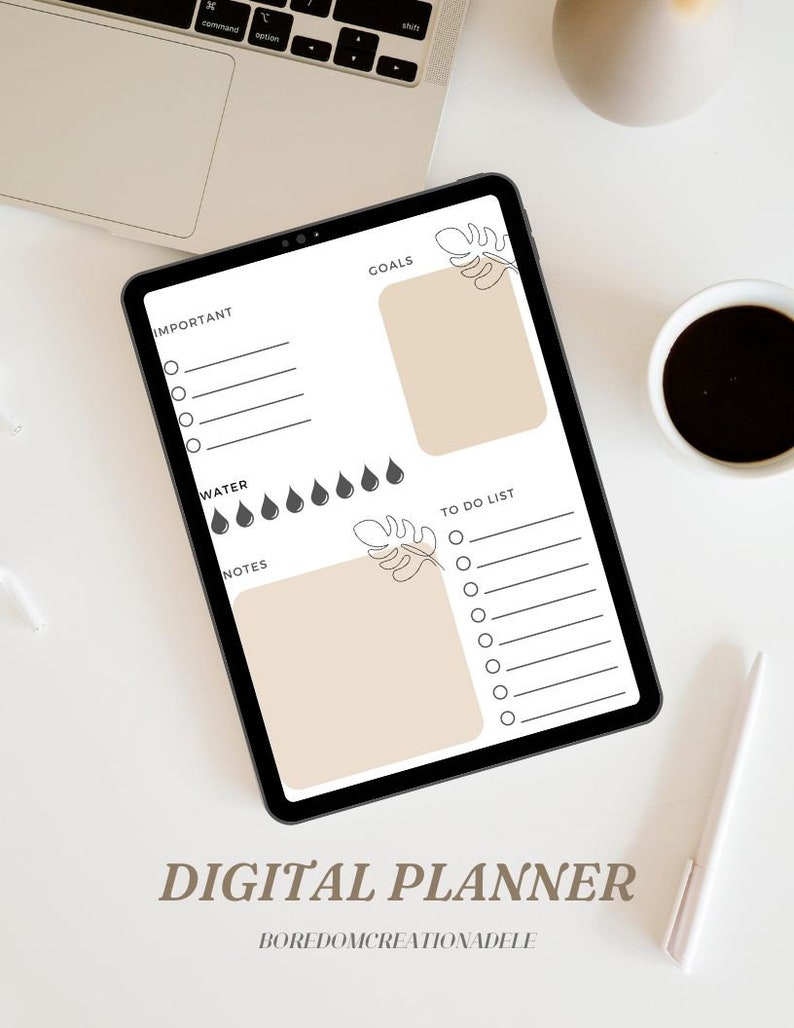 Brown Aesthetic Digital Planner, for Manifestation, Journaling, Daily ...
