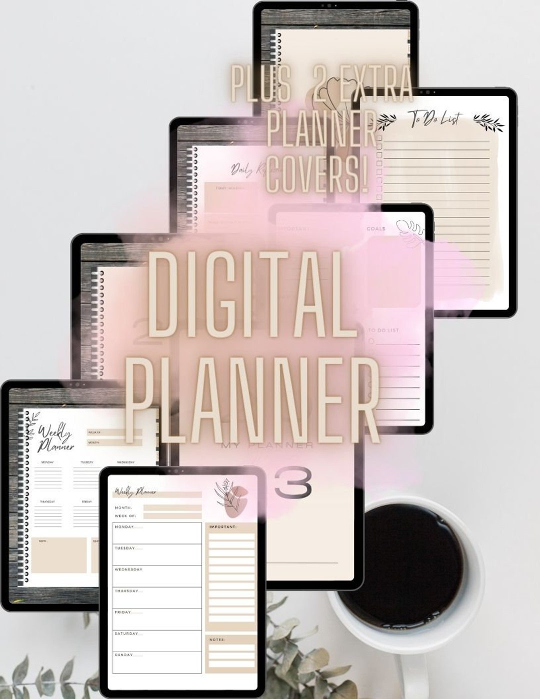Brown Aesthetic Digital Planner, for Manifestation, Journaling, Daily ...
