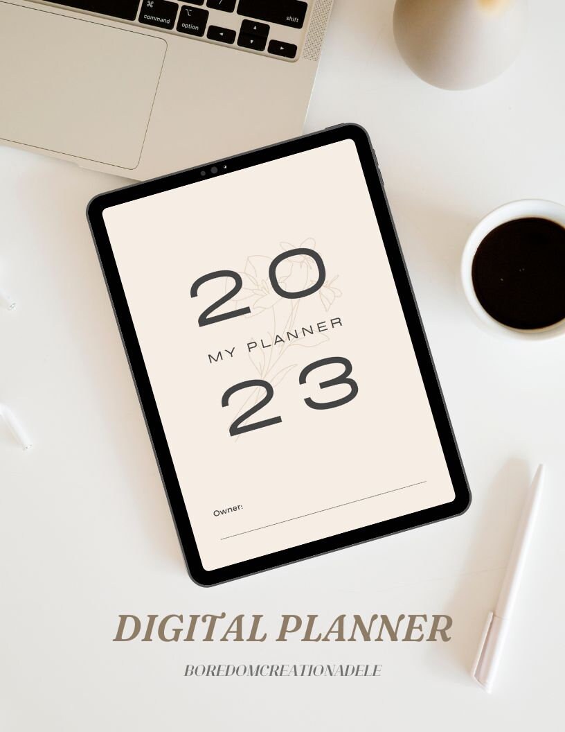 Digital Brown Minimalistic Aesthetic Monthly Planner - Etsy