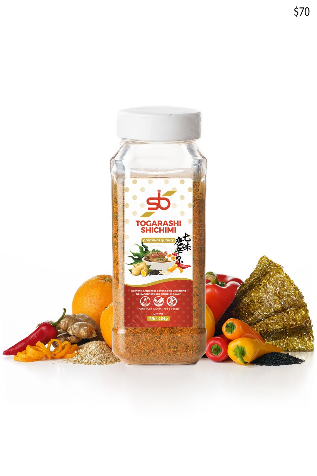 S-B SPICES Premium Togarashi Spice 1lb Blend: Authentic Japanese Chili ...