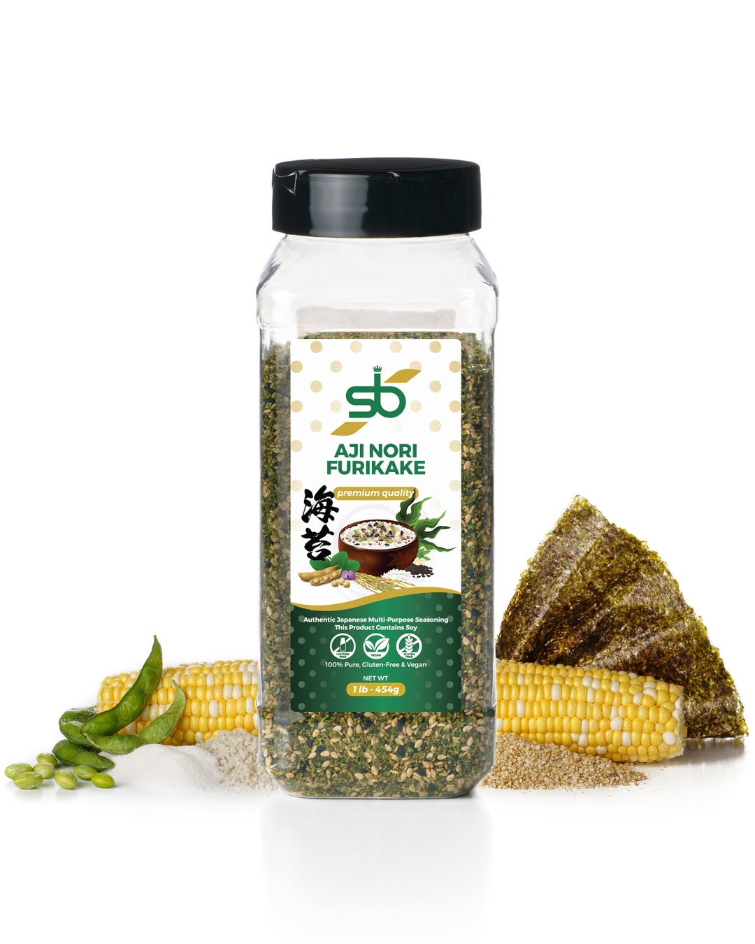 S-B SPICES Authentic Aji Nori Furikake 1 Lb, Japanese Sushi Seasoning ...