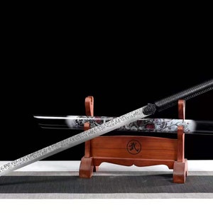 Handmade Manganese Steel Forged Tang Hengdao Samurai Sword withering - Etsy