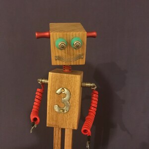 Handmade Natural Wood Robot Sculpture: Sci-fi Desk Art - Etsy