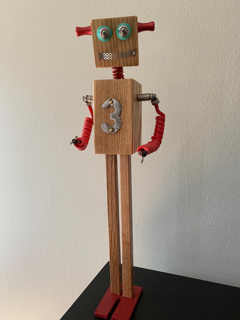 Tall Natural Wood Robot Sculpture. Sci-fi Art. Desk Art. Nic Nac. Free ...