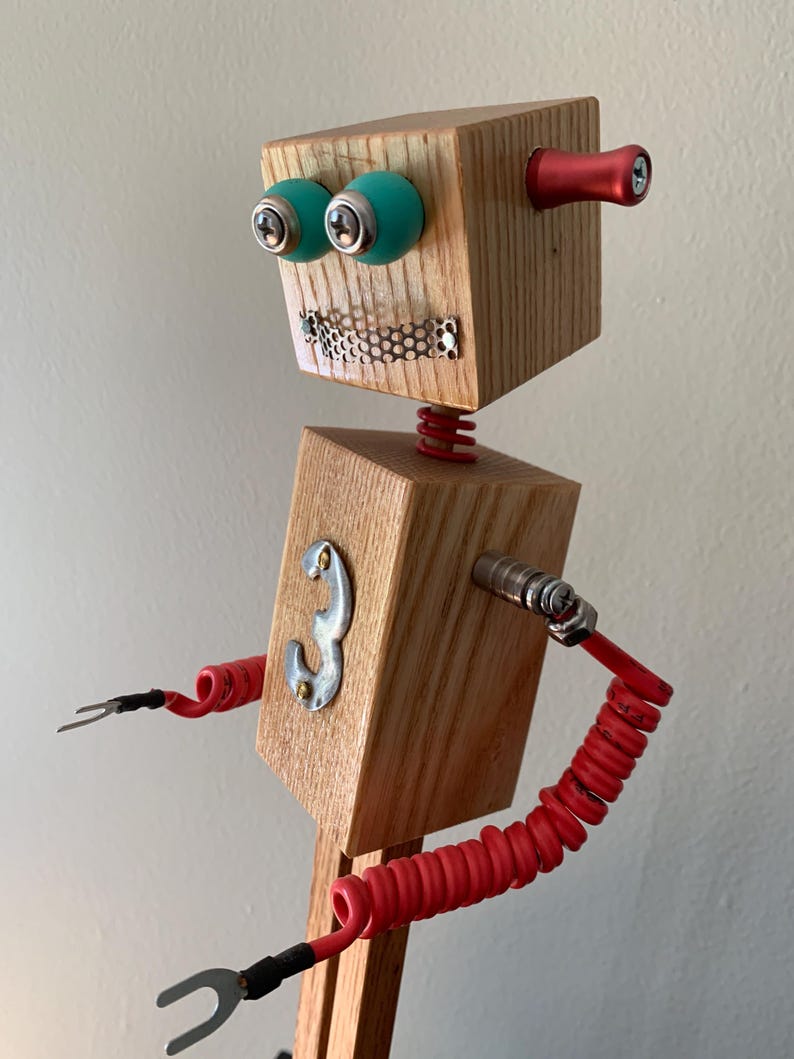 Tall Natural Wood Robot Sculpture. Sci-fi Art. Desk Art. Nic Nac. Free ...