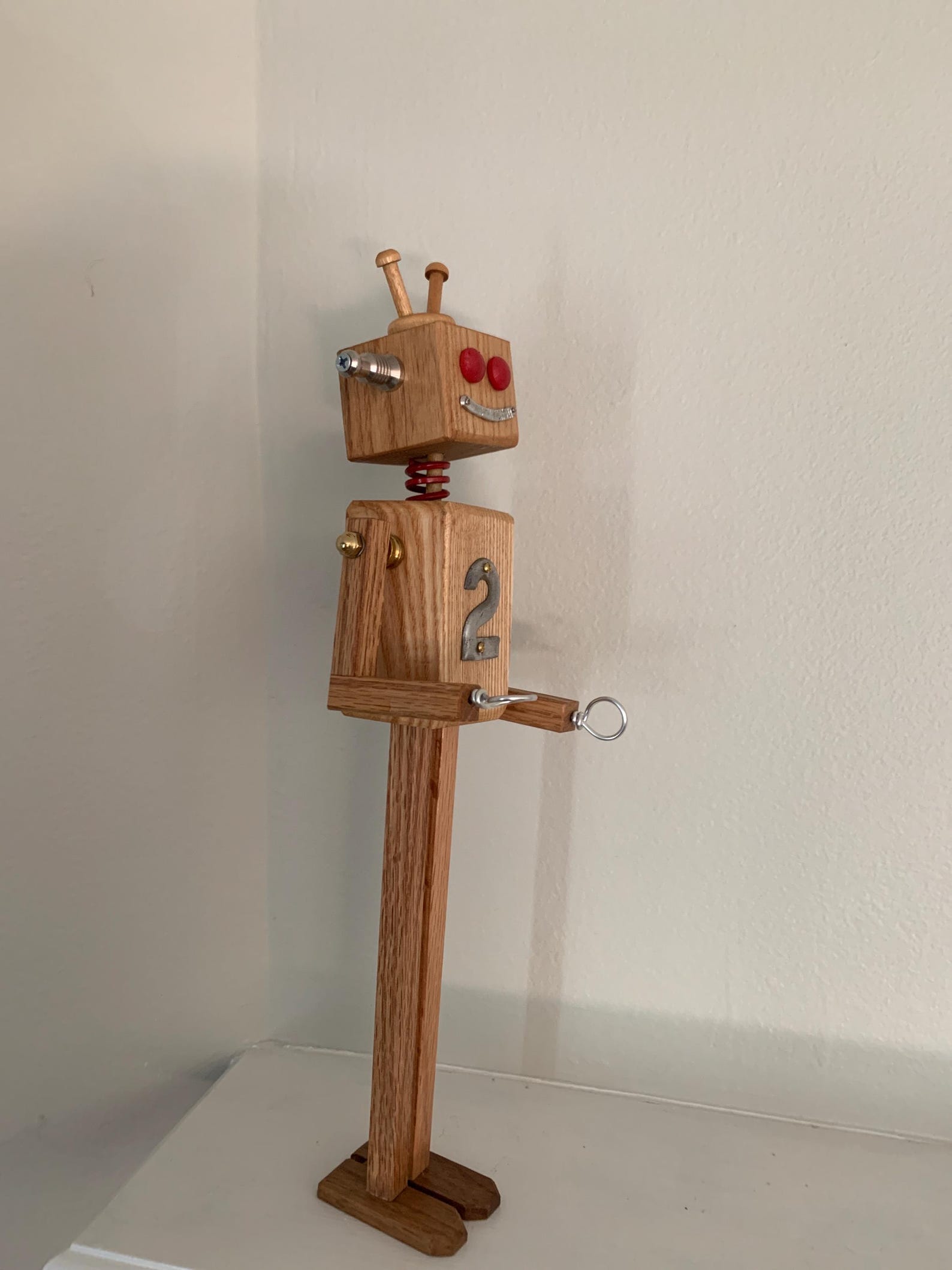 Hand Finished Desk ROBOT Sculpture. 15" Tall. He Brought Home Flowers ...