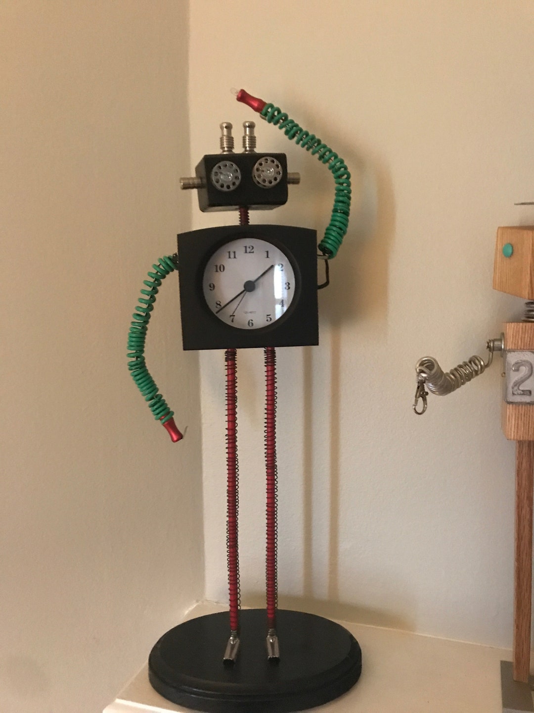 Desk Clock Robot Sculpture - Etsy