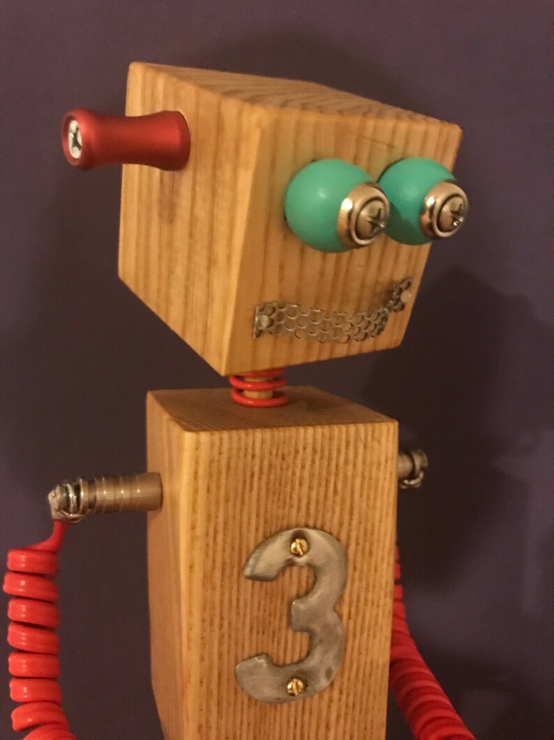 Tall Natural Wood Robot Sculpture. Sci-fi Art. Desk Art. Nic Nac. Free ...