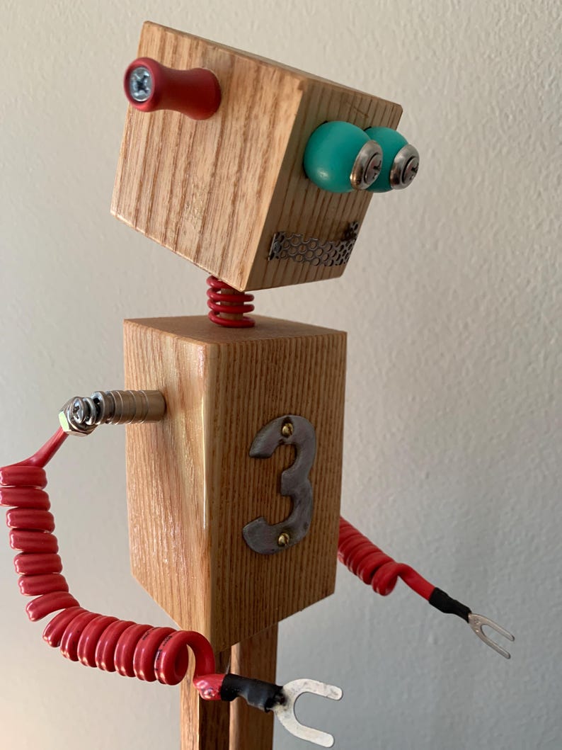 Tall Natural Wood Robot Sculpture. Sci-fi Art. Desk Art. Nic Nac. Free ...