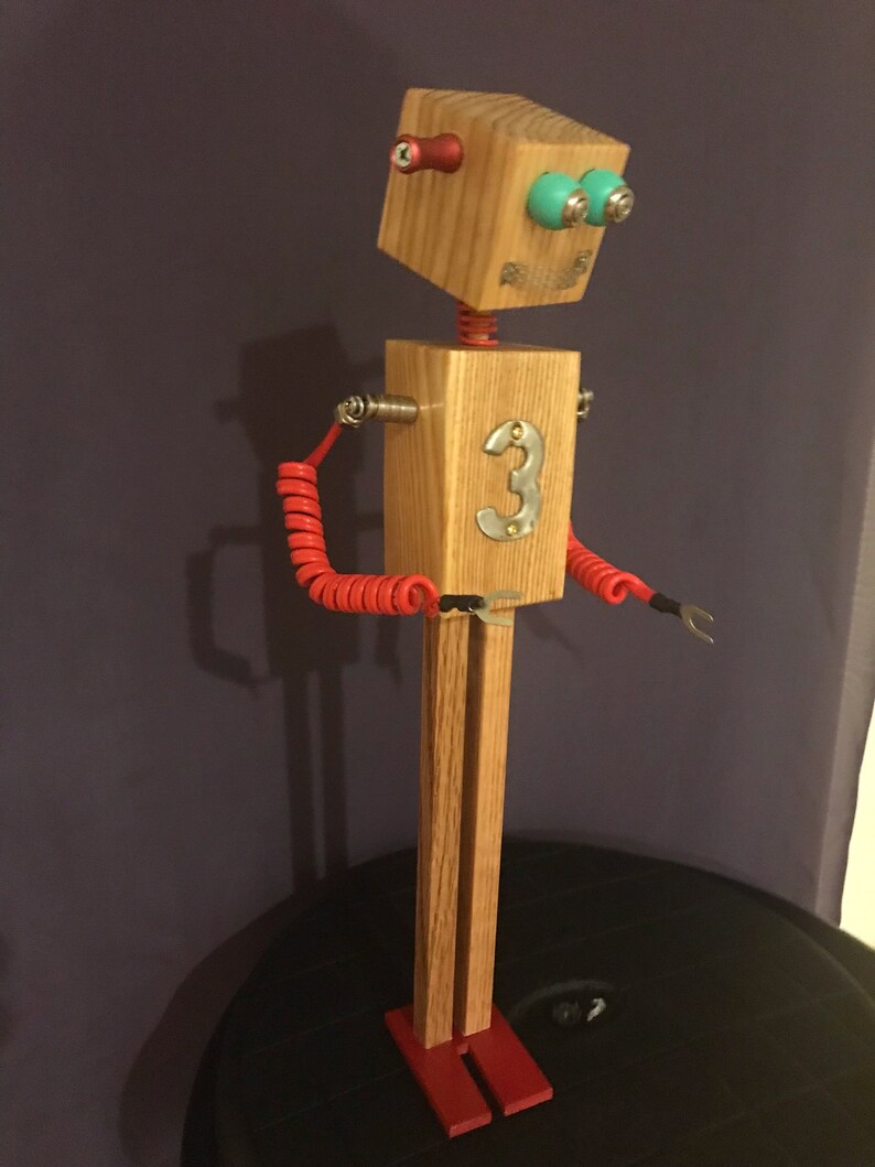 Tall Natural Wood Robot Sculpture. Sci-fi Art. Desk Art. Nic Nac. Free ...