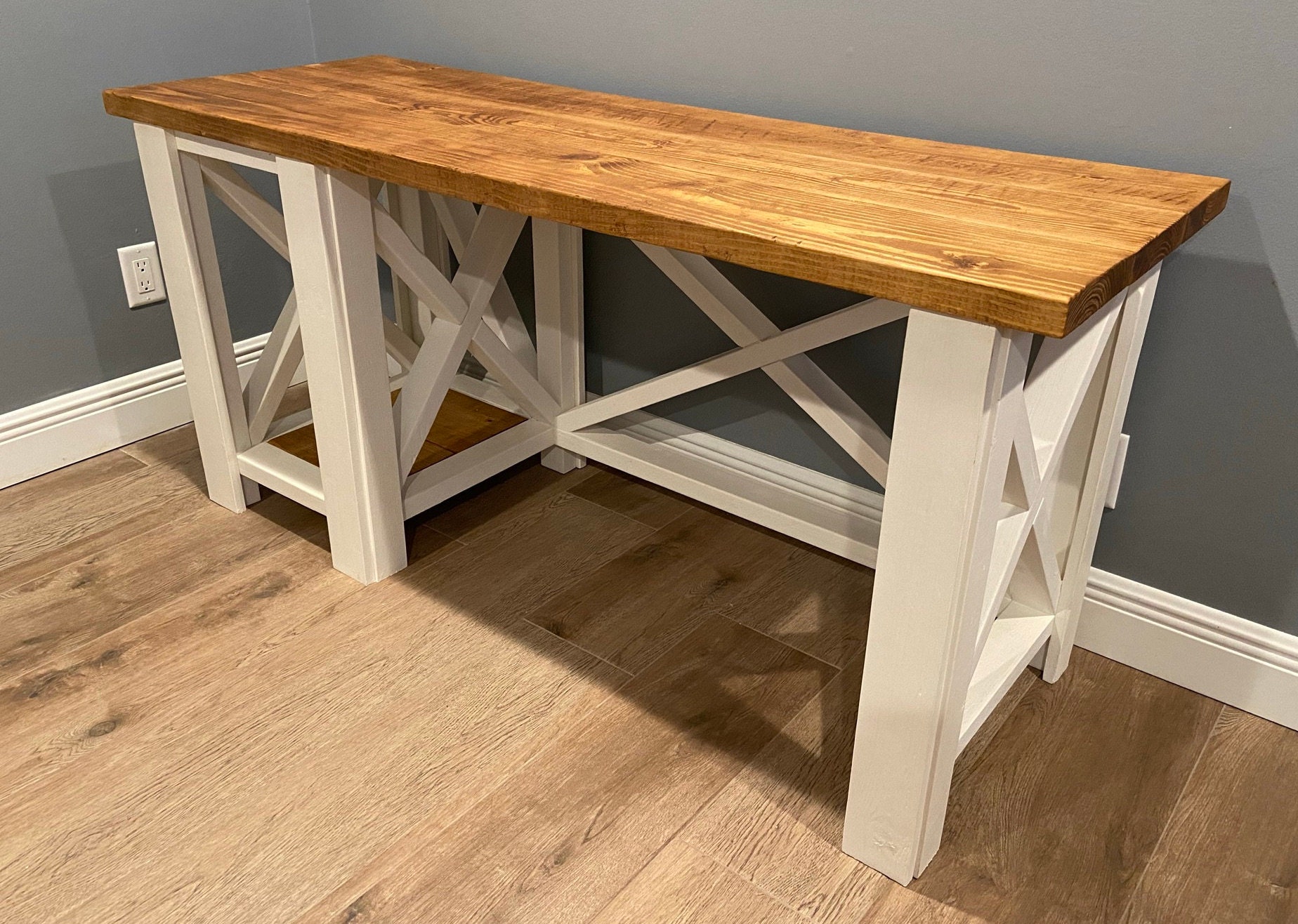 Farmhouse Style Desk Woodworking Plans Digital Download | Etsy