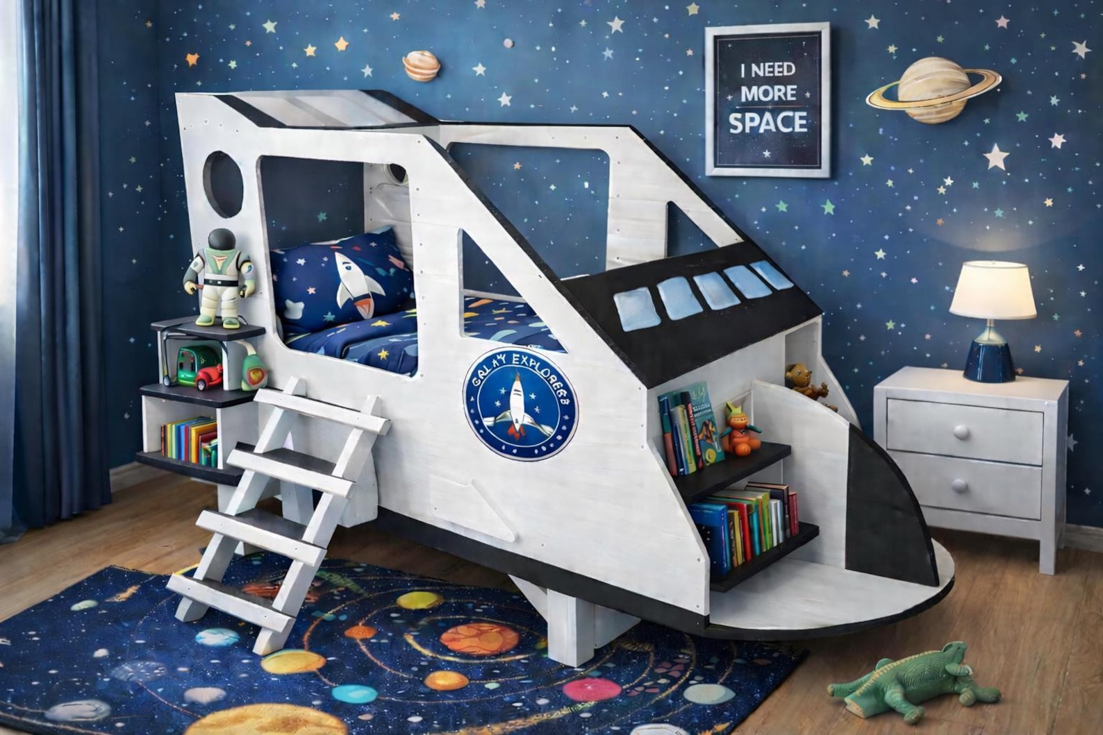 Space Shuttle Bed Build Plans • Kids Rocket Bed DIY PDF • Twin Mattress ...