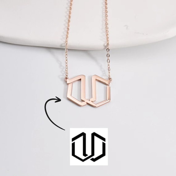 Custom Logo Necklace Logo Necklace Charm Stainless Steel - Etsy