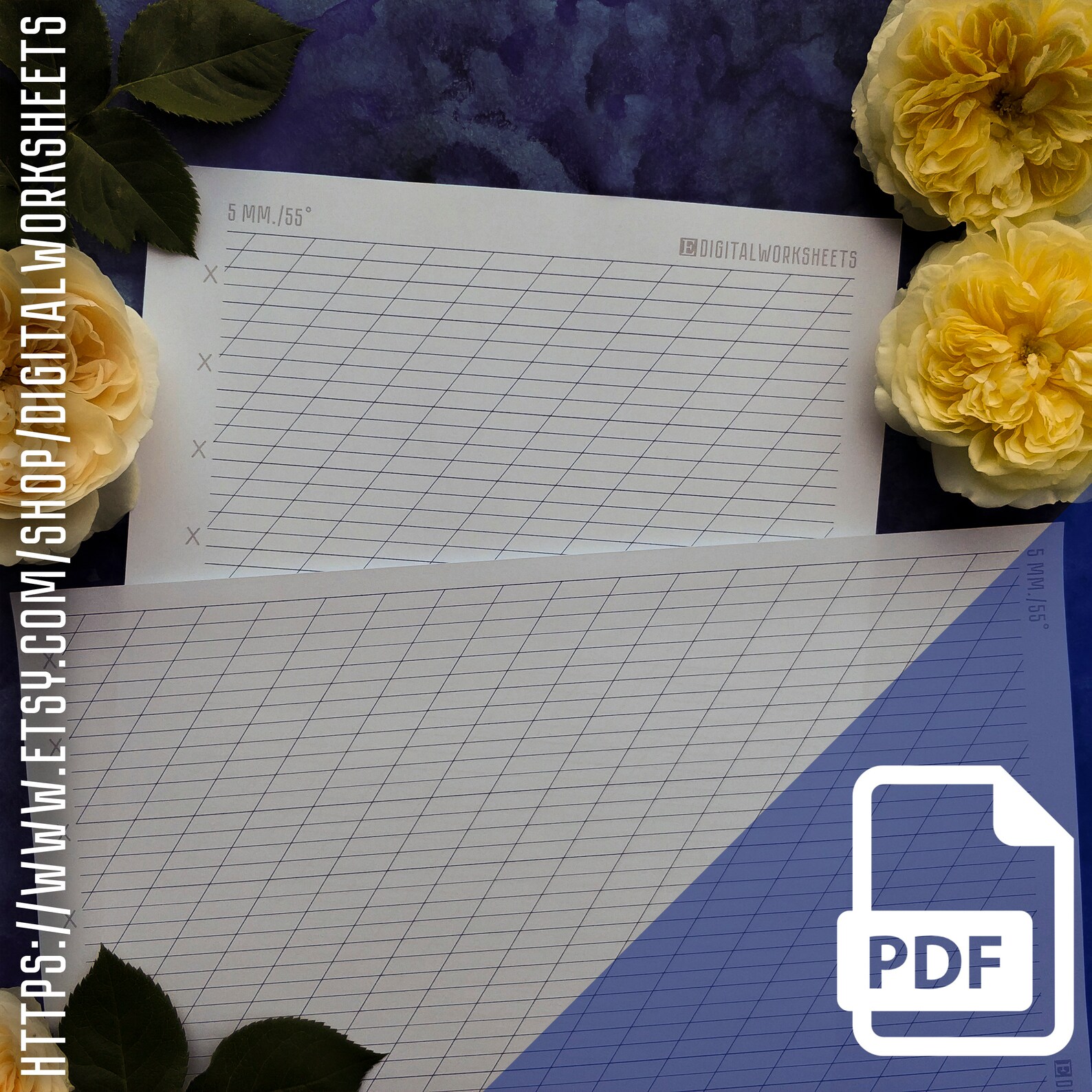 Copperplate Guide Sheets Printable Copperplate Calligraphy | Etsy