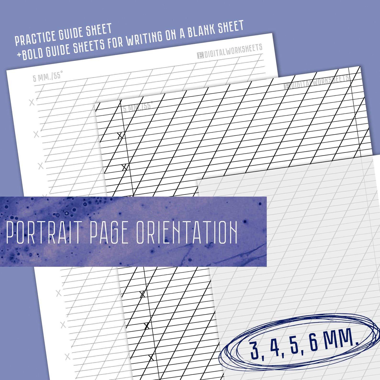 Copperplate Guide Sheets Printable Copperplate Calligraphy | Etsy