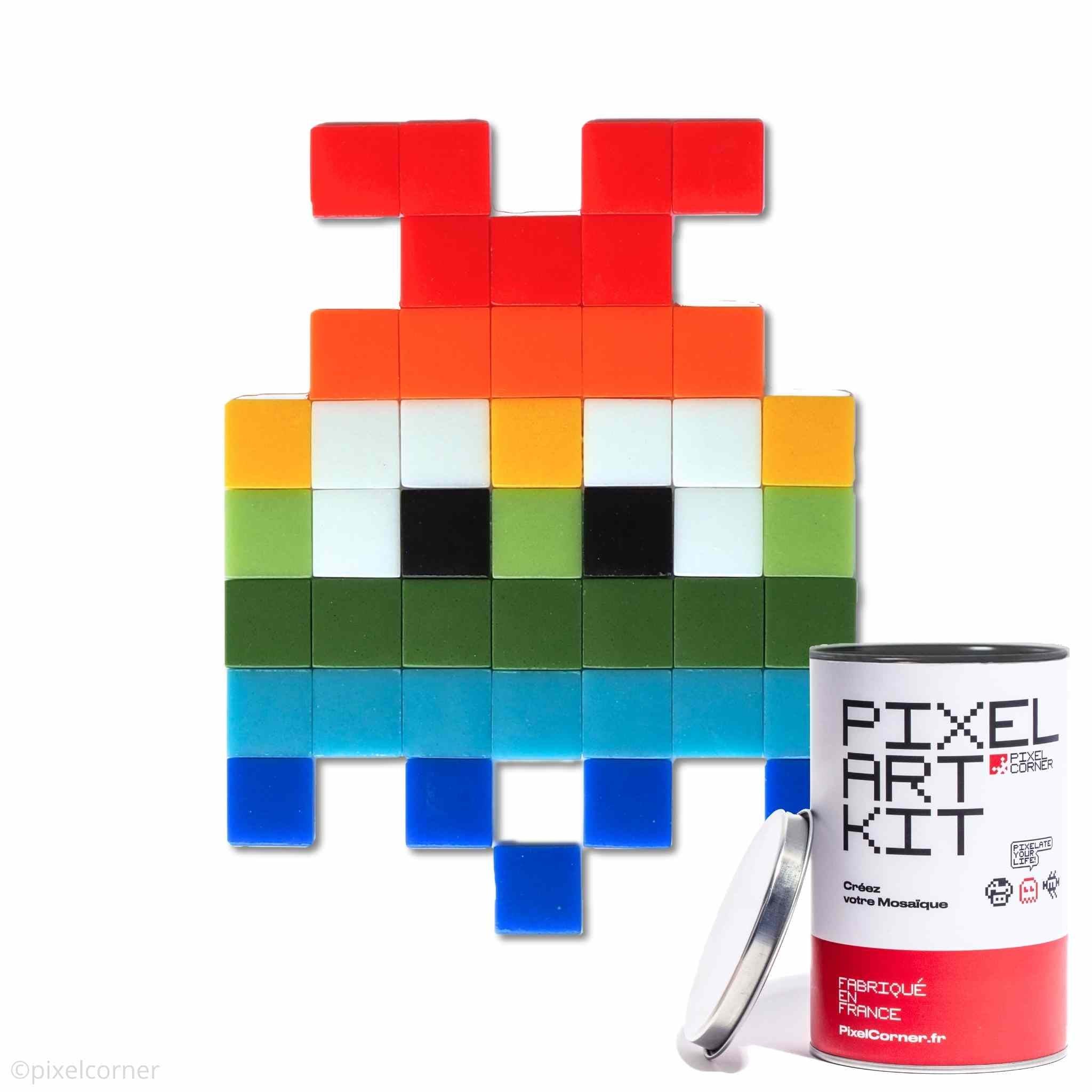 Pixel Art Kit & Space Invaders "rainbow Vader" by Pixelcorner.fr - Etsy