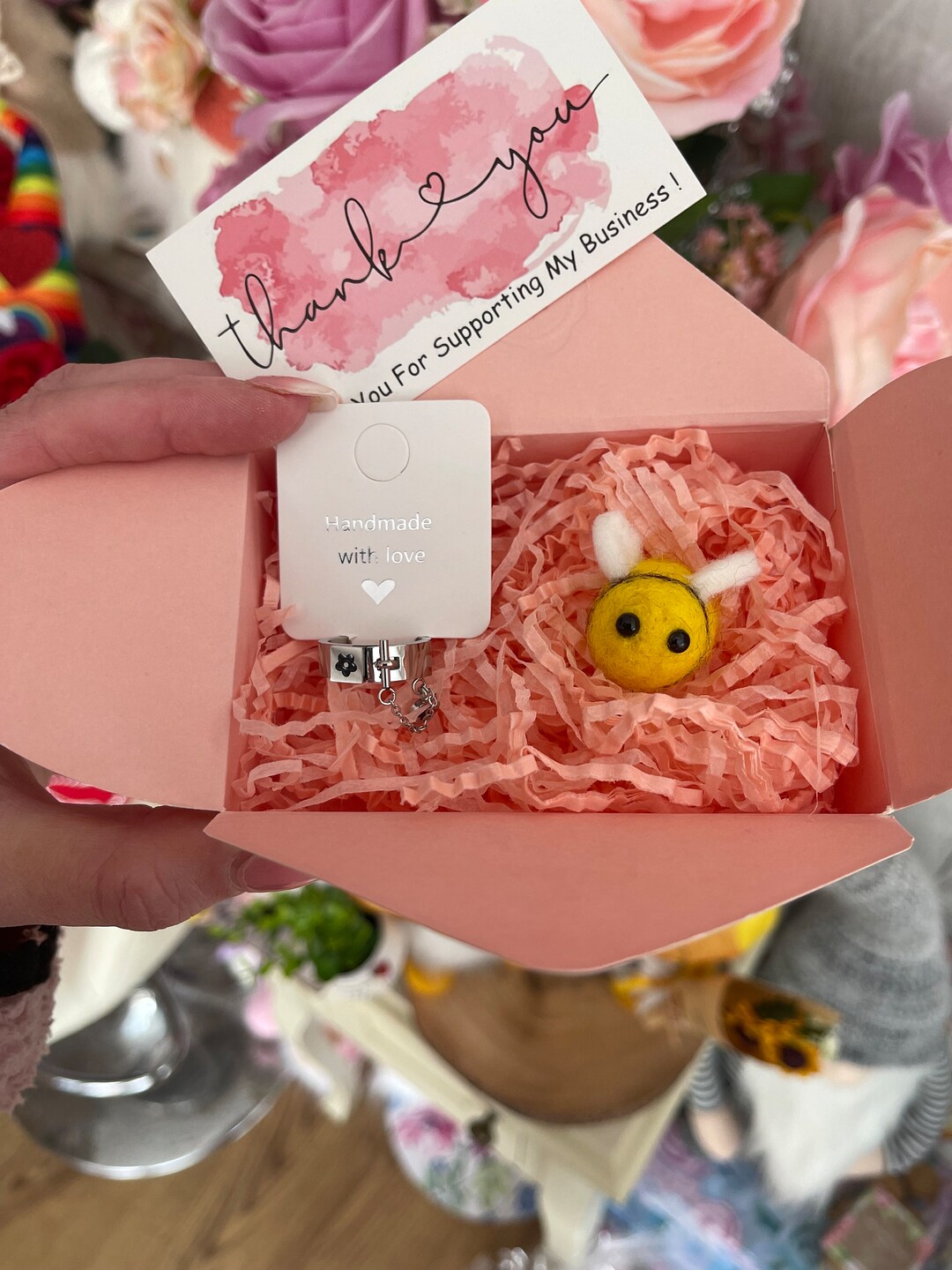 Daisy Ring Gift Set With Felt Bee & Gift Box Birthday Gift Box Mothers ...