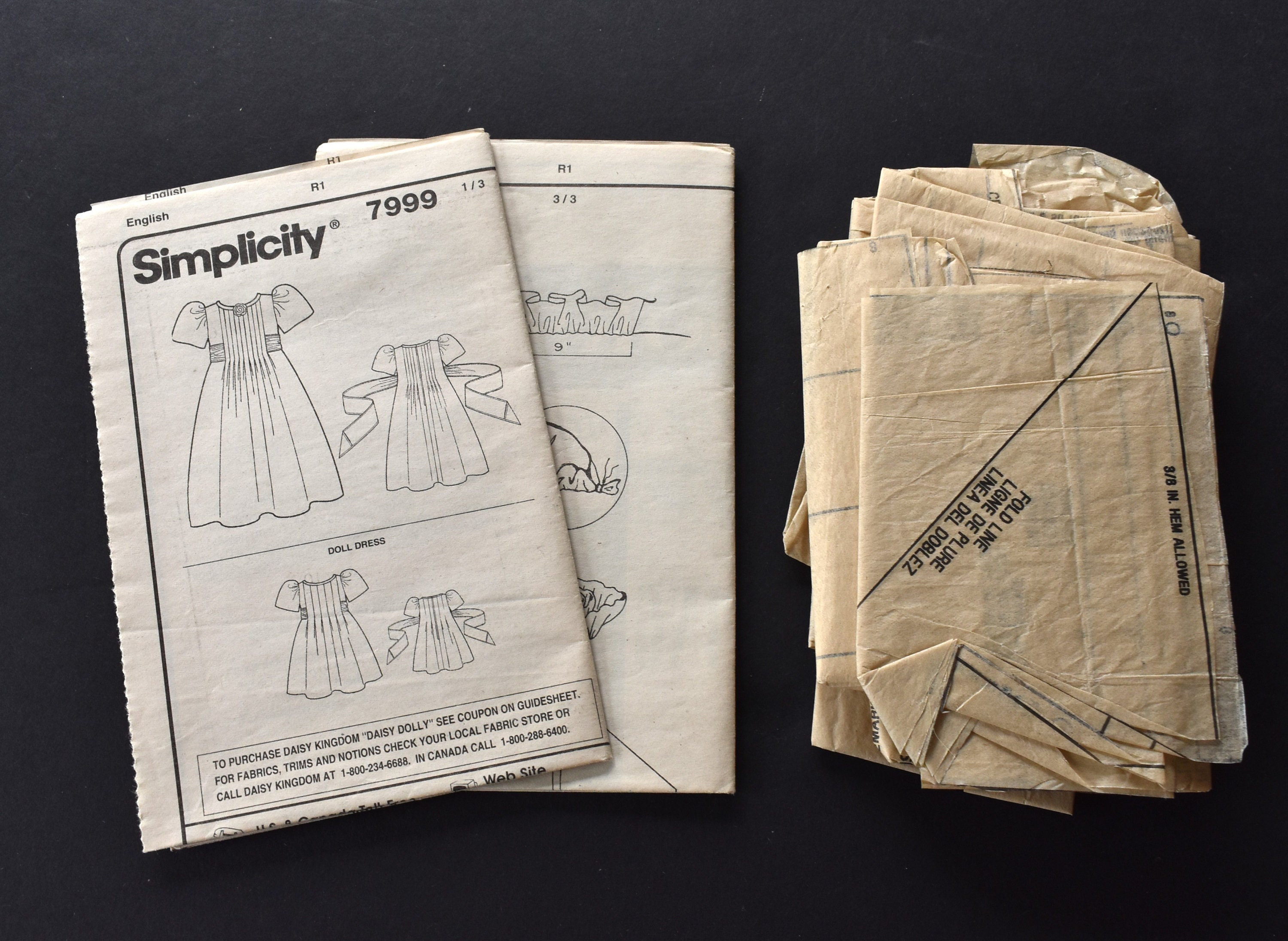 Lot of 2 Simplicity Daisy Kingdom Patterns Girls Dresses and Doll ...