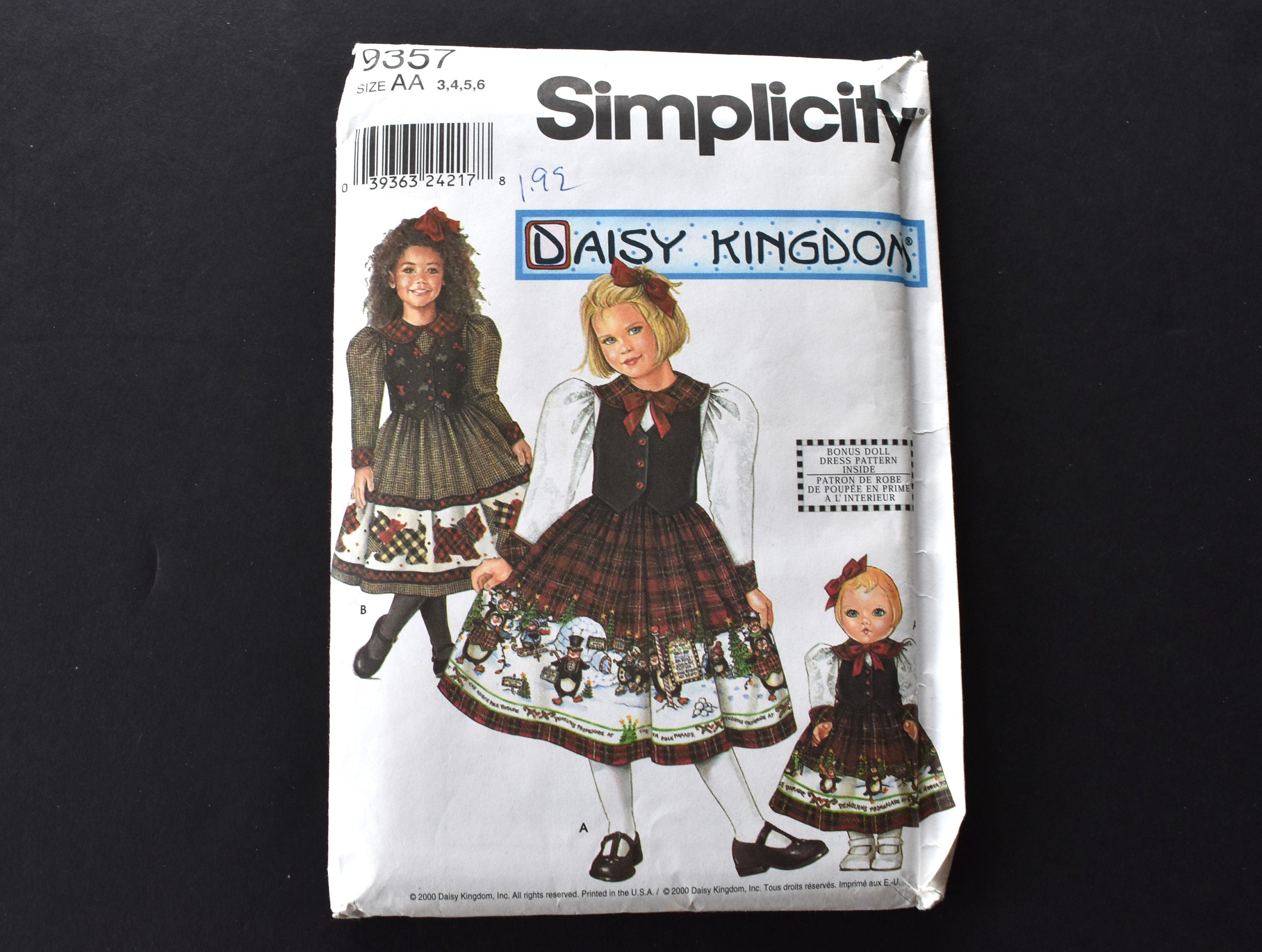 Lot of 2 Simplicity Daisy Kingdom Patterns Girls Dresses and Doll ...