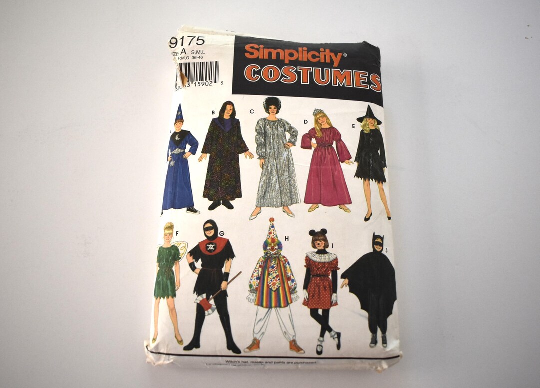Simplicity 9175 Sewing Pattern Kids Halloween Costumes Sizes 7-14 Girls ...