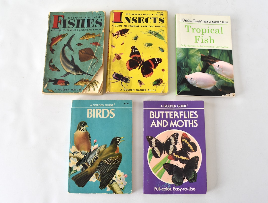 Golden Guides Lot of 5 Books Fishes, Insects, Tropical Fish, Birds ...