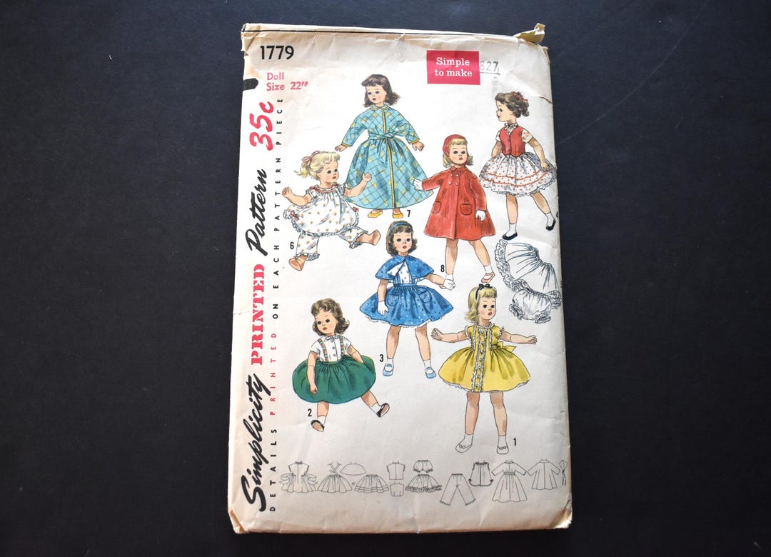 Simplicity 1779 Sewing Pattern - 22" Doll Clothes for Dolls Like Sweet ...