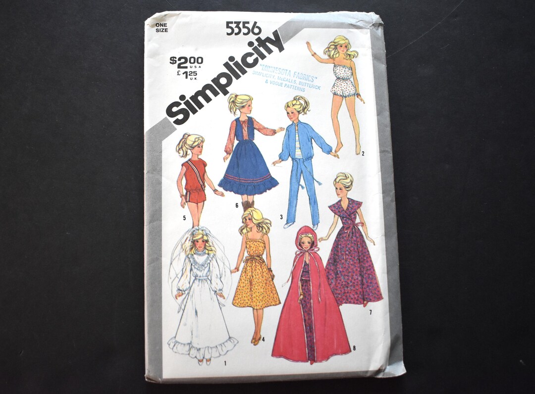 Simplicity 5356 Sewing Pattern - Doll Clothes for Dolls Size 11.5 ...