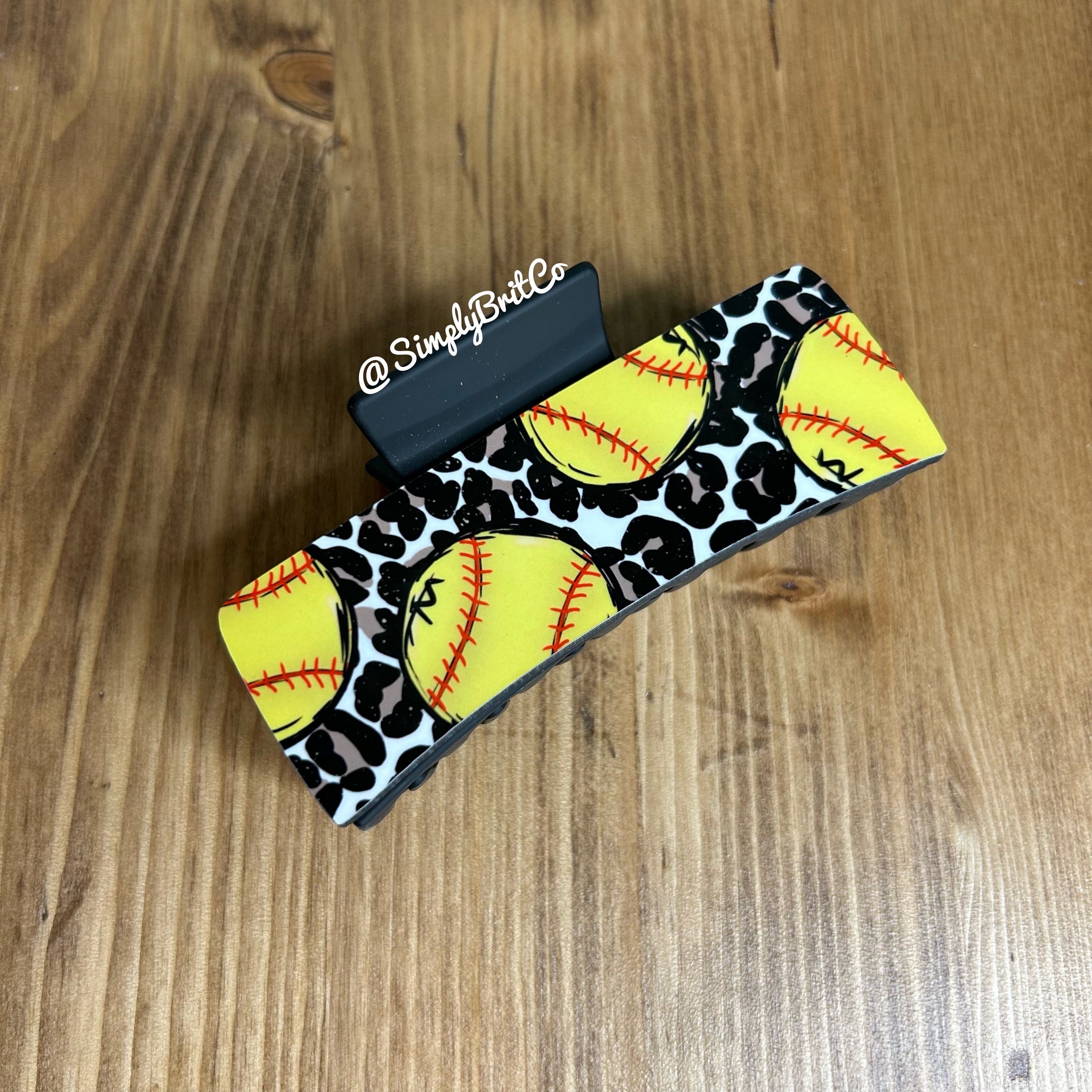 Softball Cheetah Hair Claw Clip | Claw Clip | Gift for Her - Etsy
