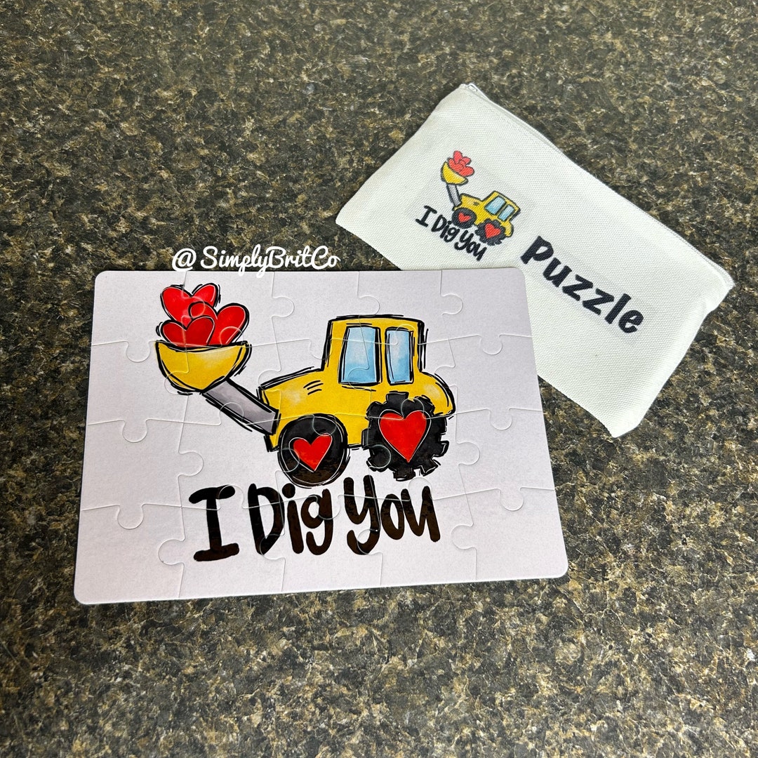 Radlader ich baggere dich Puzzle | Kinder Puzzle | Valentinstag ...