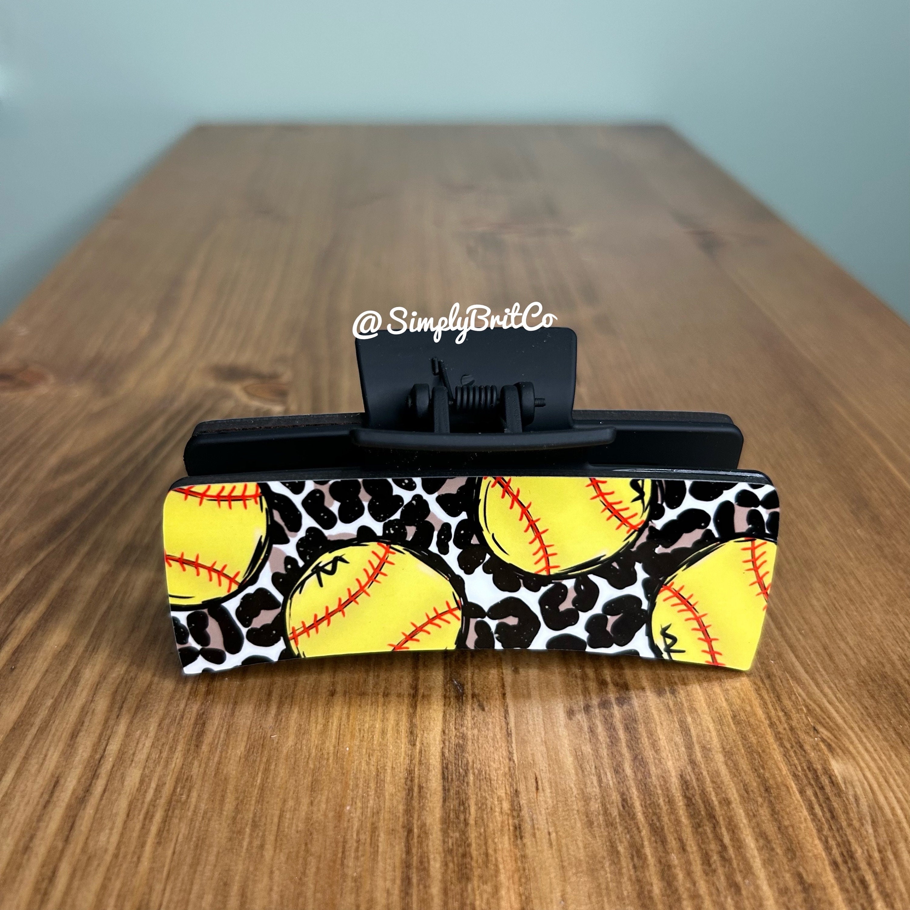Softball Cheetah Hair Claw Clip | Claw Clip | Gift for Her - Etsy