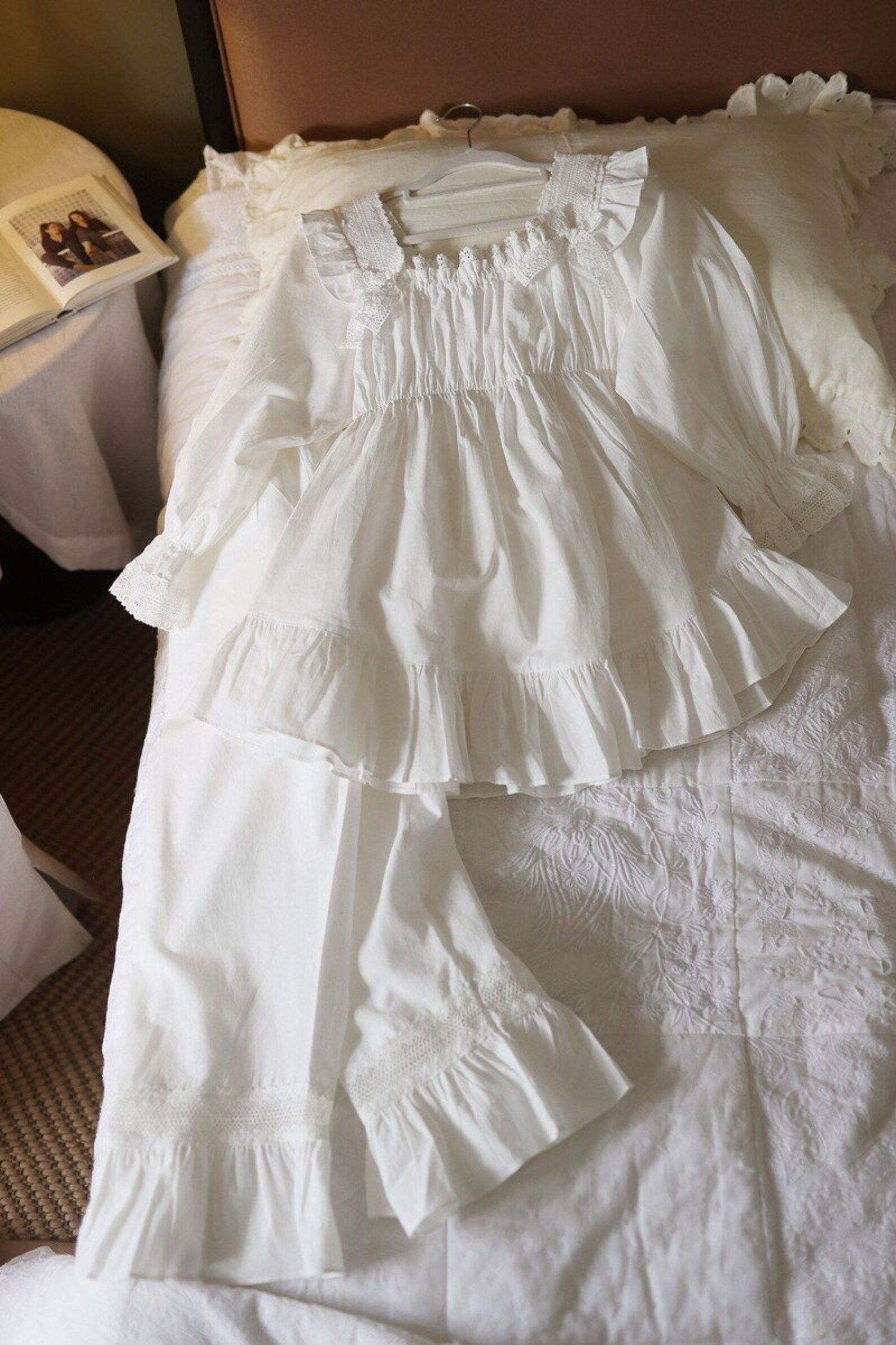 Cotton Victorian Pajamas Women Vintage Pajama Set Long Lace - Etsy