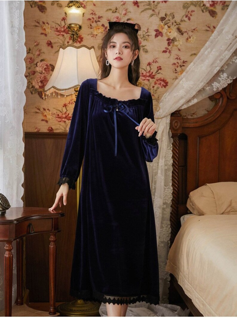 Vintage Victorian Velvet Nightgown Vintage Night Dress - Etsy