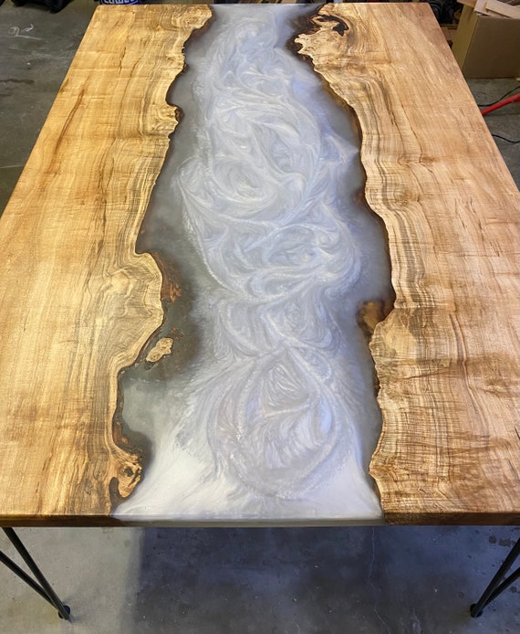Exotic Burled Wormy Tiger Maple Dining Room River Resin Live - Etsy