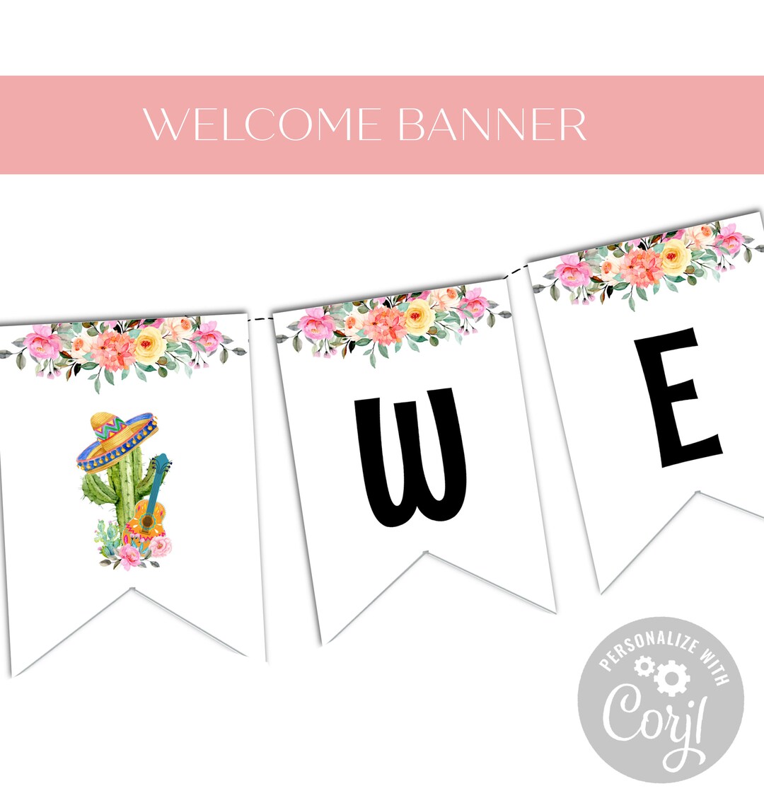 Fiesta Welcome Banner Template, Fiesta Party Banner, Fiesta Banner ...