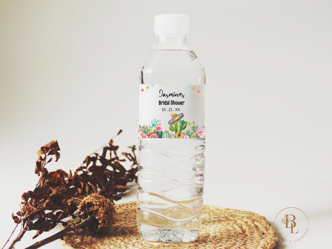 Fiesta Water Bottle Label Template, Fiesta Bridal Shower Water Label ...