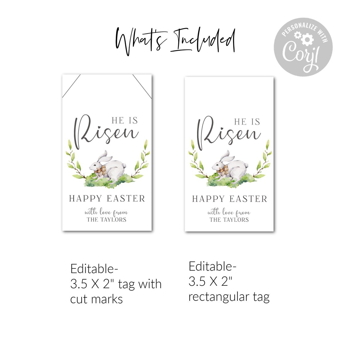 He is Risen Easter Tag, Editable Easter Treat Tag Template, Religious ...