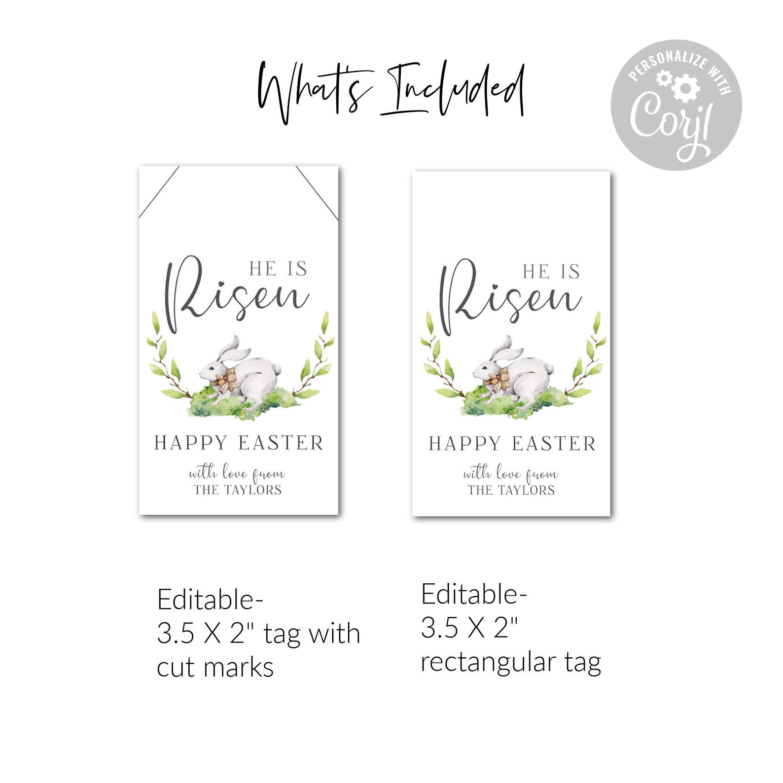 He is Risen Easter Tag, Editable Easter Treat Tag Template, Religious ...