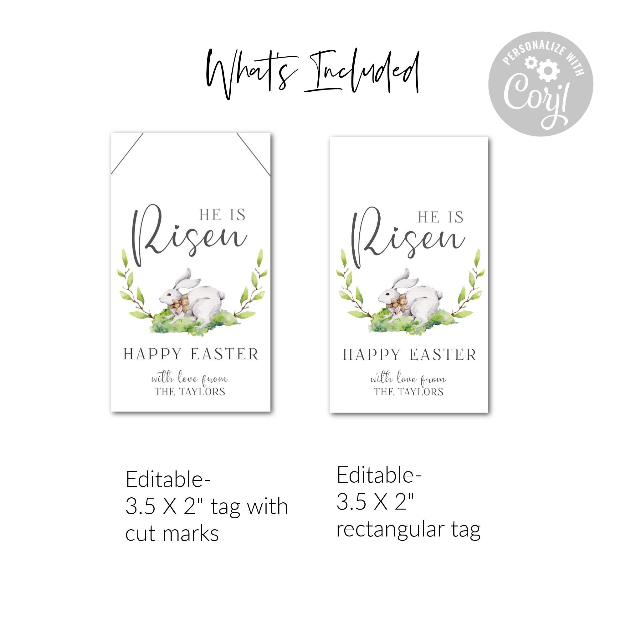 He is Risen Easter Tag, Editable Easter Treat Tag Template, Religious ...