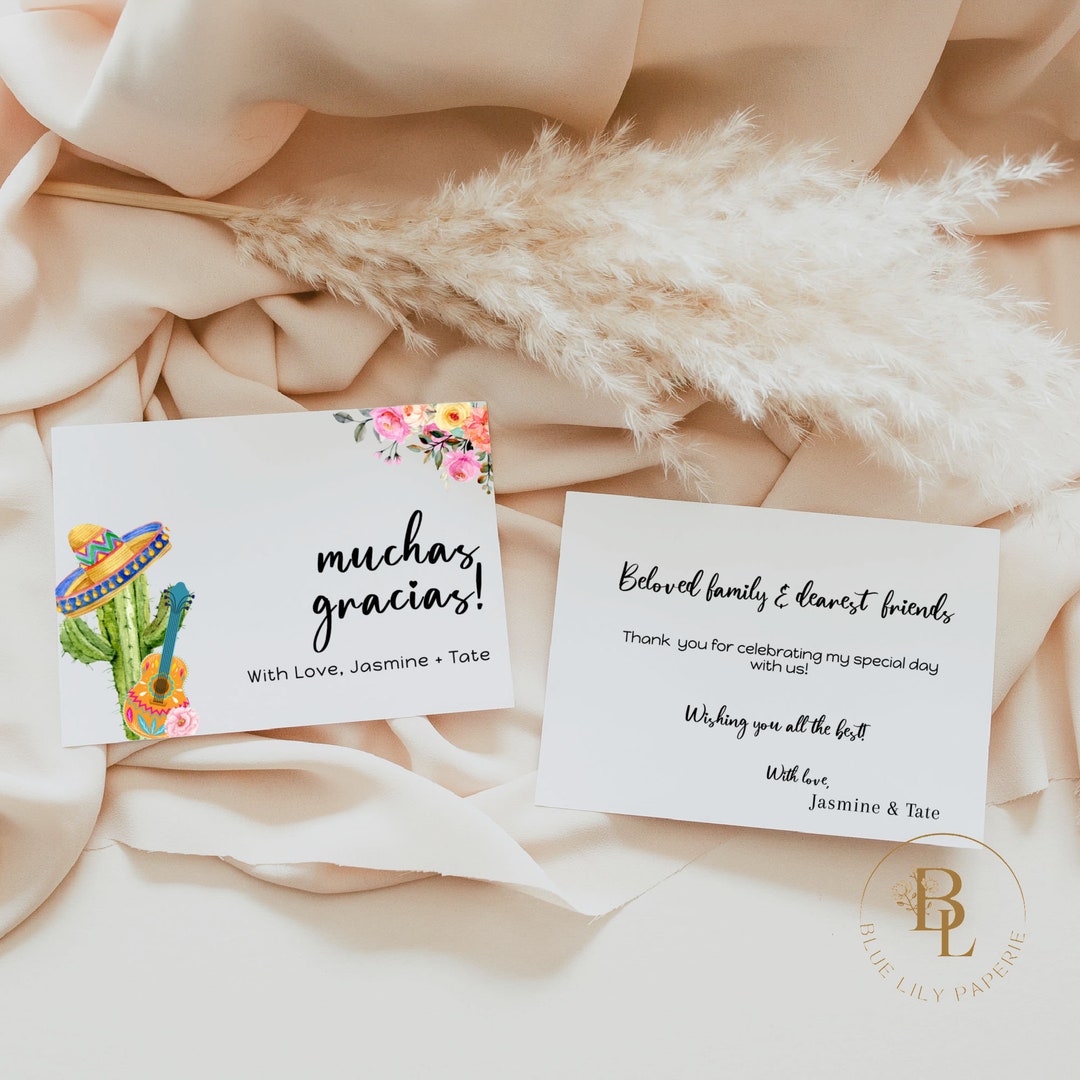 Fiesta Muchas Gracias Card Template, Printable Muchas Gracias Card ...