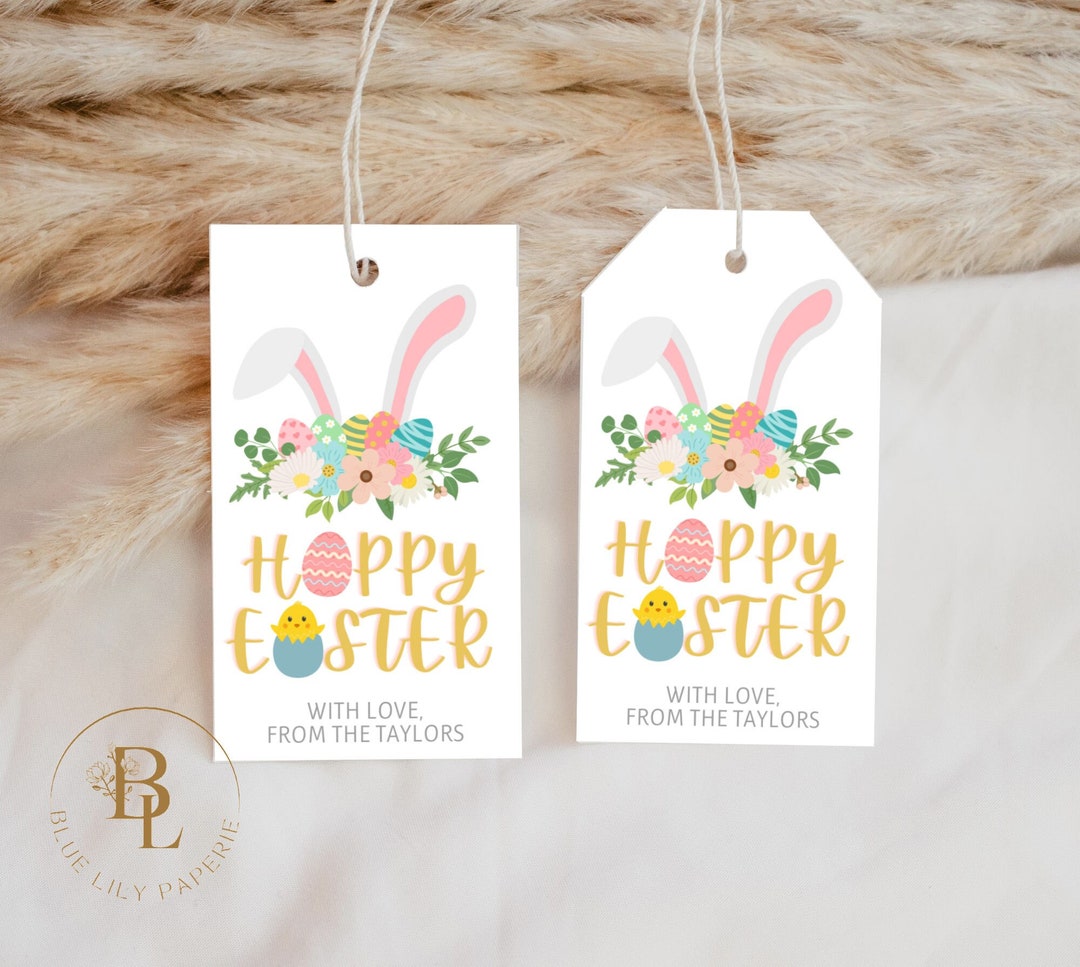 Easter Treat Tag, DIY Editable Treat Tag Template, Easter Favor Tag ...