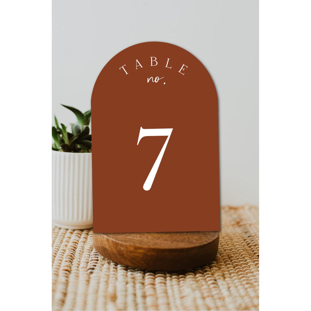 Arched Wedding Table Numbers, Boho Table Number Template, Minimal ...