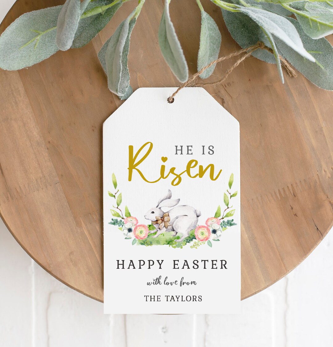He is Risen Easter Tag, Editable Easter Treat Tag Template, Editable ...