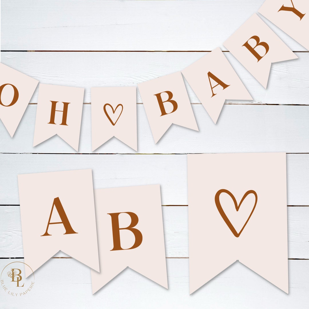 Minimal Blush Pink Oh Baby Banner Template, Welcome Baby Party Banner ...