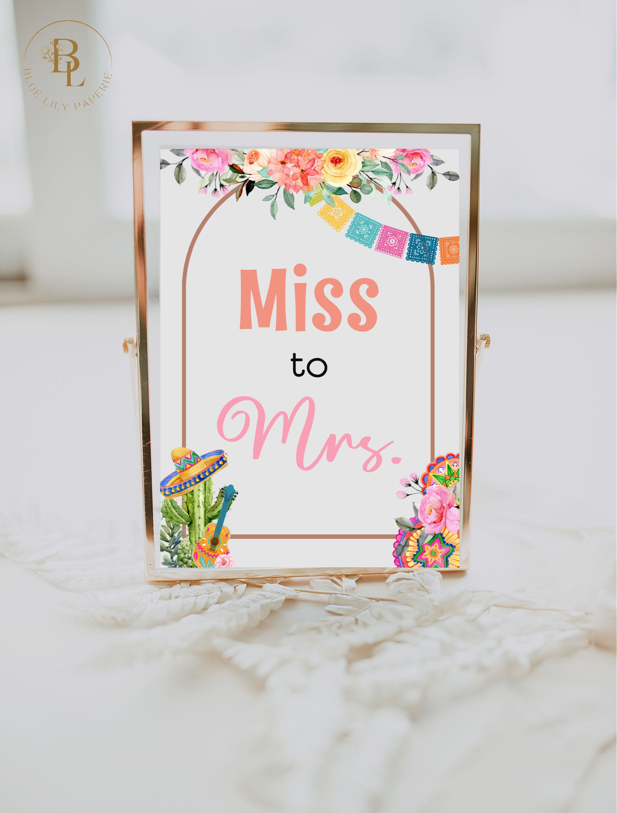 Fiesta Bridal Shower Signs Bundle Templates, Fiesta Floral Bridal ...