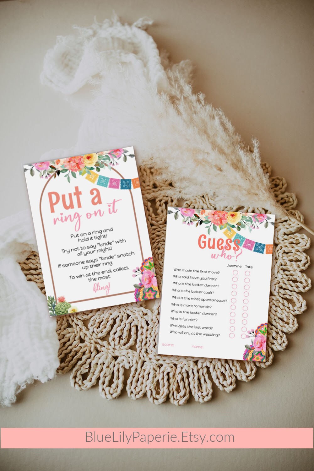 Fiesta Bridal Shower Game Bundle, Editable Bridal Shower Game Templates ...
