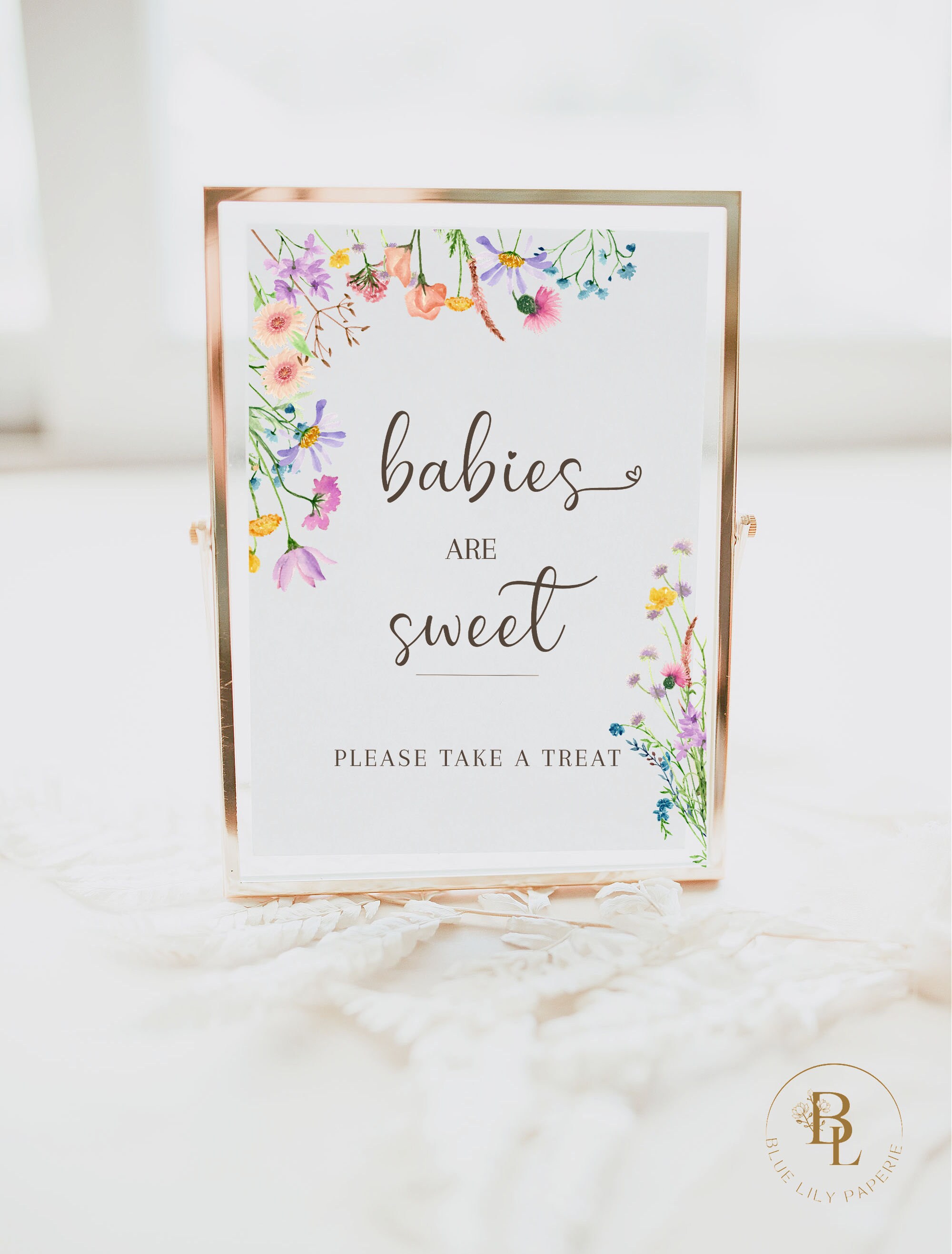 Wildflower Baby Shower Sign Bundle, Printable Baby Shower Sign ...