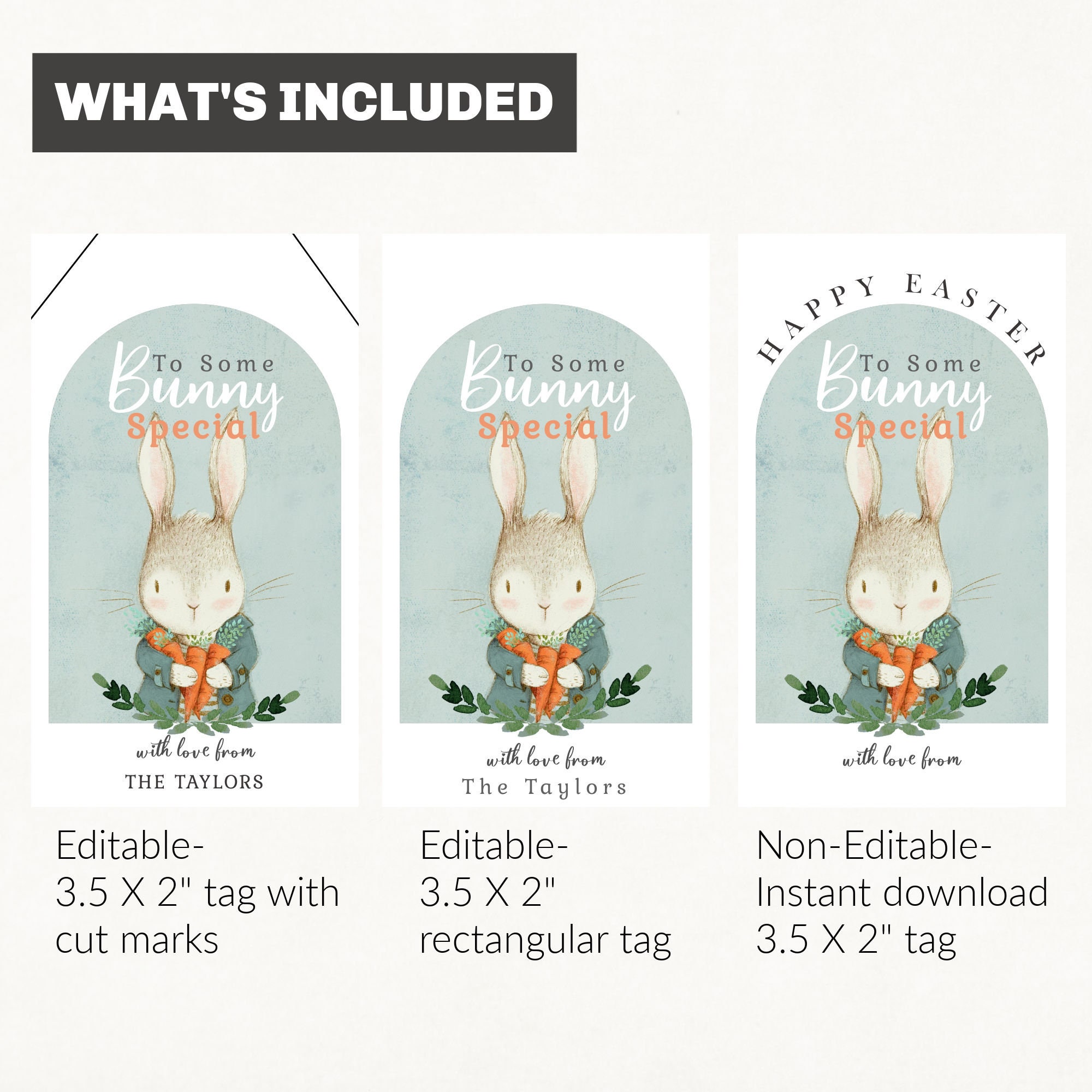 Easter Tag, Editable Easter Treat Tag Template, Editable Easter Gift ...