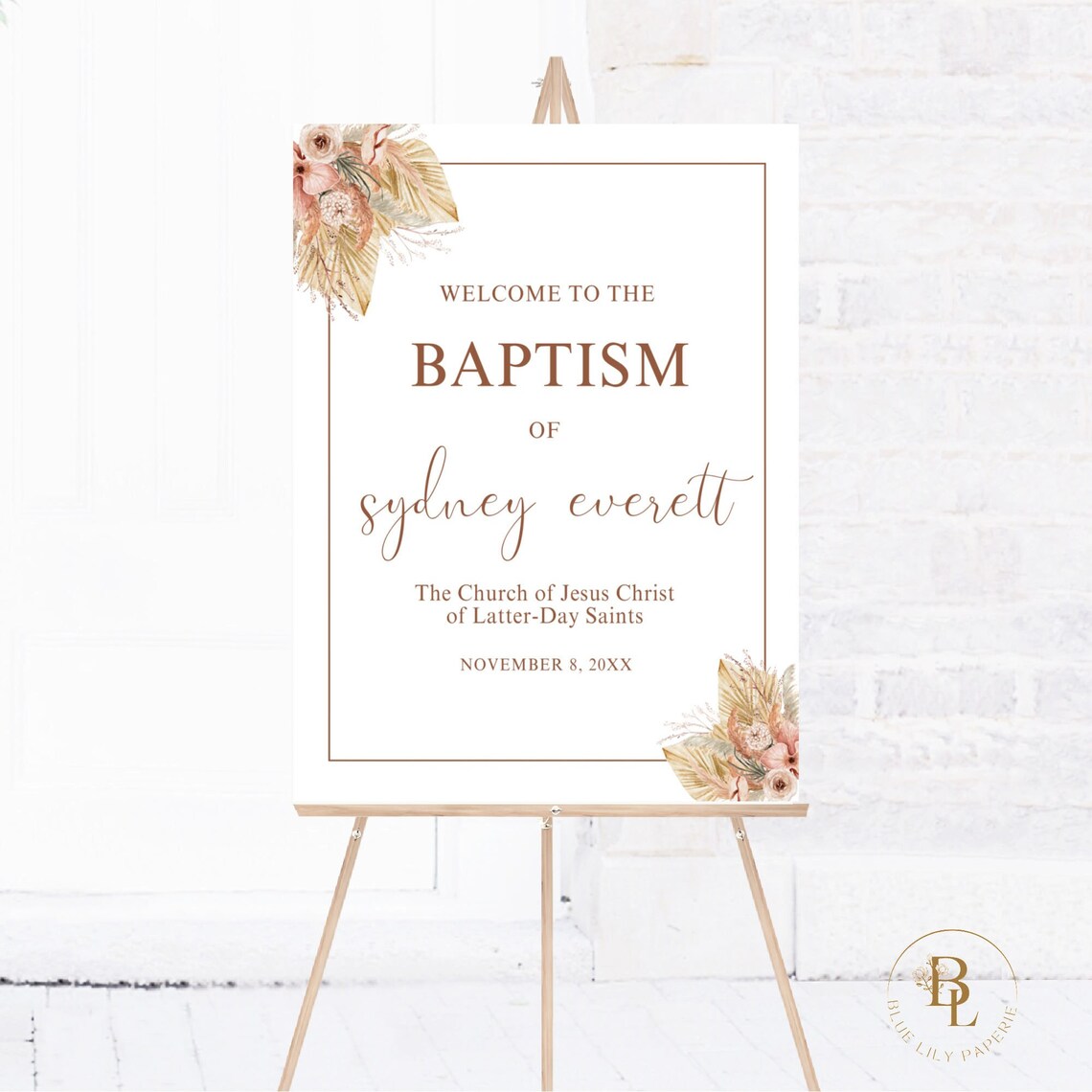 LDS Baptism Welcome Sign. Boho Baptism Welcome Sign. Girl Baptism ...