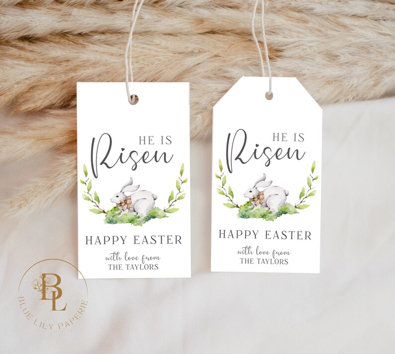 He is Risen Easter Tag, Editable Easter Treat Tag Template, Religious ...